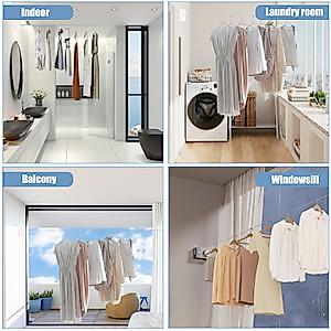 Retractable Clothesline Indoor, Heavy Duty Non-Sagging Clothes Drying Laundry Line - 16.7 Ft Outdoor Stainless Steel Retractable Clothes line, Wall-Mounted, Can be Installed on Balcony, Laundry Room