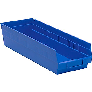 QUANTUM STORAGE SYSTEMS K-QSB104BL-10 10-Pack Plastic Shelf Bin Storage Containers, 17-7/8" x 6-5/8" x 4", Blue