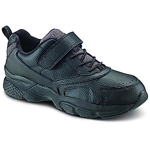 Apex Shoe's A6000M Strap 'N Lace Walker Sneaker, Black, 9.5 XX-Wide