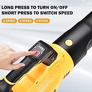 RUALION Cordless Leaf Blower: Electric Leaf Blower Battery Powered, 580CFM, 3-Speed Dial Electric Battery Blower with 2 * 20V 3.0Ah Battery for Lawn Care | Patio | Garage