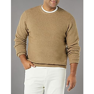 Amazon Essentials Men's Long-Sleeve Soft Touch Waffle Stitch Crewneck Sweater, Brown, X-Large