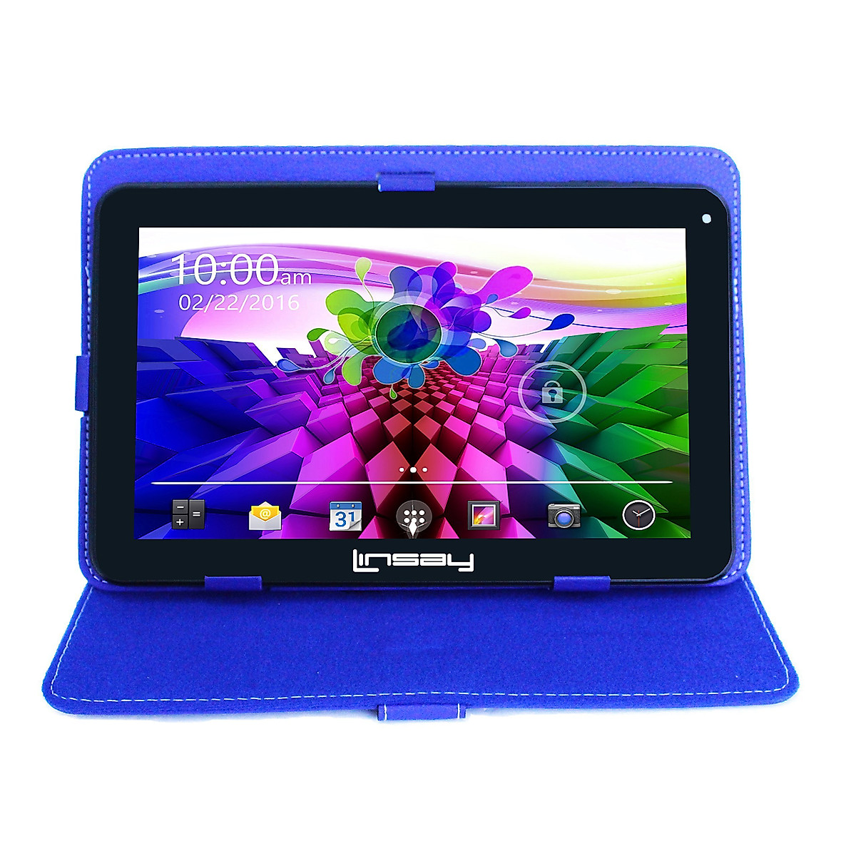 LINSAY 10.1" High End Octa Core 4GB RAM 128GB Storage Android 13 Google Certified Tablet with Unicorn Case