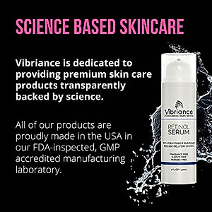 Vibriance Retinol Serum for Mature Skin, Reduces Appearance of Deep Wrinkles and Large Pores, Enhances Skin Tone, Improves Complexion| 1 fl oz (30 ml)