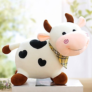 AUCOOMA Cow Plush Stuffed Animals Pillow Cute Cow Plushie Toys Stuffed Cow for Kids 11"