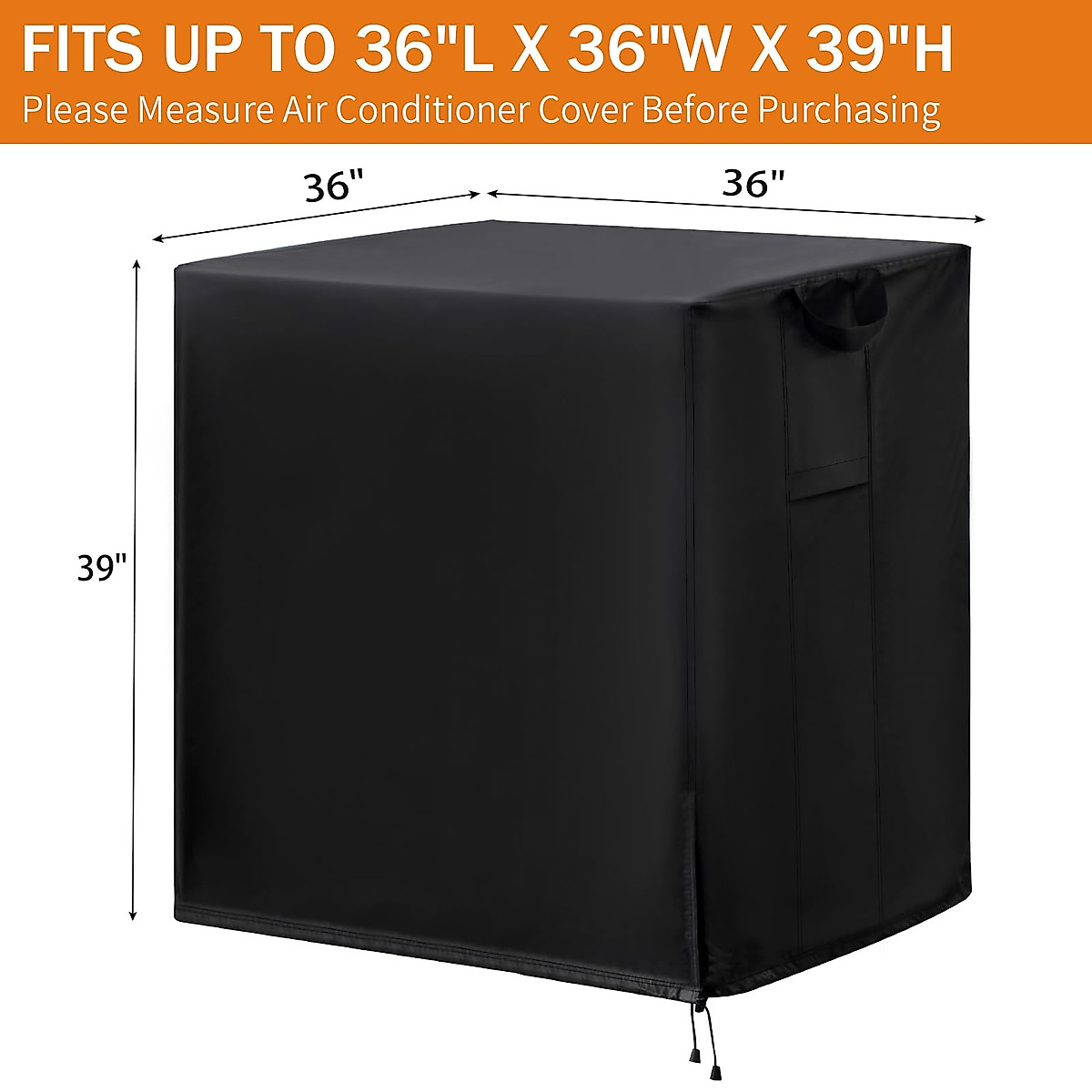 Air Conditioner Cover for Outside Units Waterproof Ac Cover for Outside Unit Square Ac Unit Covers Outdoor Fits Up to 36 x 36 x 39 Inches