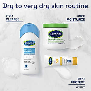 Cetaphil Face & Body Moisturizer, Hydrating Moisturizing Cream for Dry to Very Dry, Sensitive Skin, NEW 20 oz, Fragrance Free, Non-Comedogenic, Non-Greasy (Packaging May Vary)