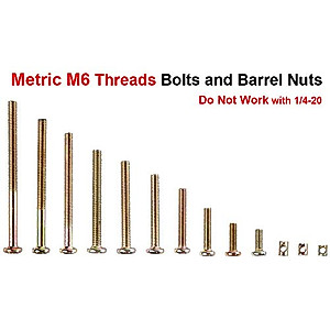 Crib Screws and Bolts Replacement Hardware Kit - Baby Bed Screws 85mm 75mm 70mm 55mm 50mm 45mm 40mm 30mm 20mm 16mm M6 Replacement Bolts Barrel Nuts for Baby Toddler Bed Crib Furniture