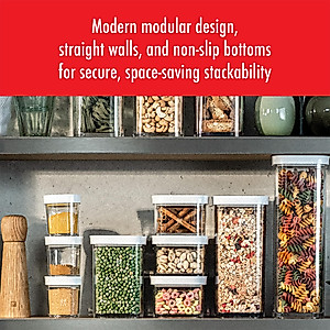 ZWILLING Fresh & Save CUBE Storage Organizer, 5-Piece Medium Set, Pantry Organizers and Storage, Plastic, BPA-Free Airtight Dry Food Storage Container for Storing Almonds, Banana Chips, Nuts and more