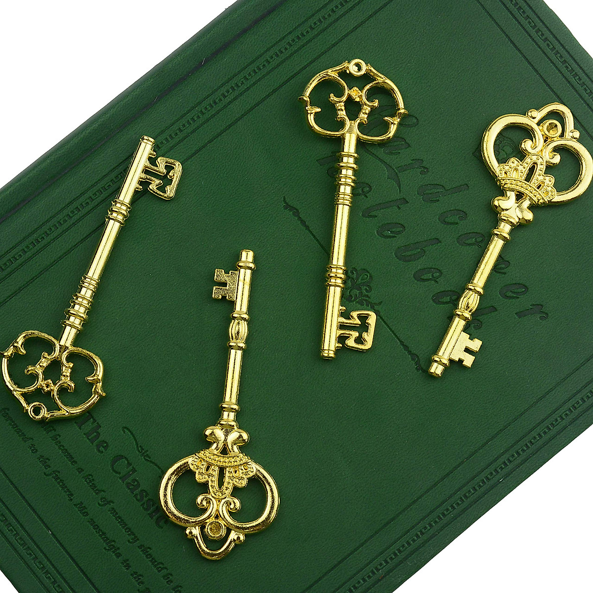 Makhry Mixed 20 Extra Large Gold Finish Skeleton Keys Rustic Key for Wedding Decoration Favor(Gold)