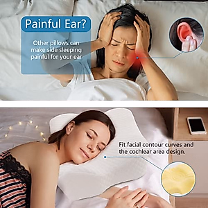 Lamberia Cervical Memory Foam Pillow, Neck Pillows for Side Sleepers, Back and Stomach Sleepers