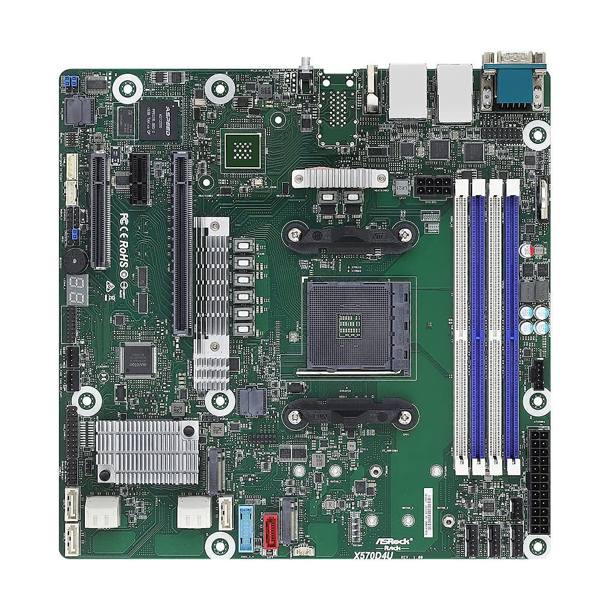 ASRock Rack X570D4U Socket AM4/ AMD X570/ DDR4/ SATA3&USB 3.2/ Micro-ATX Server Motherboard