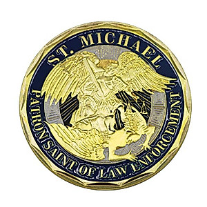St. Michael Police Officers Challenge Coin,Patron Saint of Law Enforcement Prayer Coins