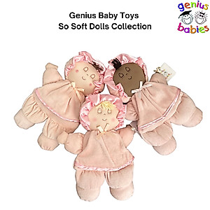 Genius Baby Toys My First Baby Doll, Super Soft and Cuddly, Vintage Classic Style with Pink Dress and Yellow Hair, Ideal New Baby Gift or Baby Shower Present