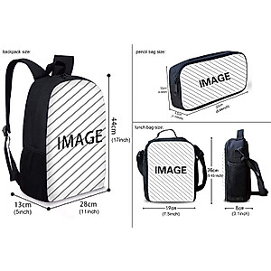 DISNIMO Back to School Backpack Set 3 Pack American Flag Hunting Camo Deer Junior Primary Schoolbag Thermal Lunch Box Pencil Case 3 in 1