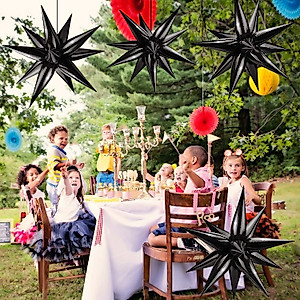 50Pcs Pink Foil Balloons, 12 Point Starburst Balloon Spike Star Balloons, Starburst Cone Mylar Balloons for Party Supplies Birthday Wedding Christmas Decoration