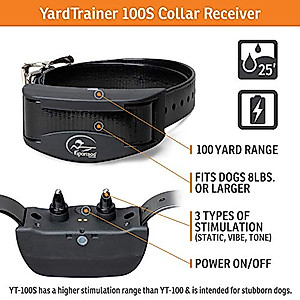 SportDOG Brand YardTrainer Family Remote Trainers - Rechargeable, Waterproof Dog Training Collars with Static, Vibrate, and Tone, 100 Yard Range - YT-100