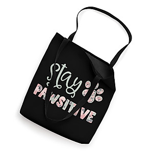 Stay Pawsitive Dog Cat Paw Print -Sage Pink Camo Camouflage Tote Bag