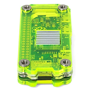 Zebra Zero Case for Raspberry Pi Zero & Zero Wireless - Laser Lime w Heatsinks