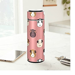 Glaphy Cartoon Guinea Pig Pink Water Bottle, BPA-Free, Stainless Steel, 12 oz Insulated Water Bottles Kids, for School, Office, Gym, Sports, Travel, 350ml