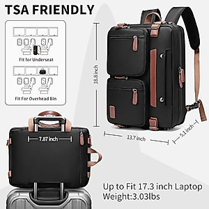 PETITE SIMONE 3 in 1 Computer Bag for Men, 17.3 Inch Laptop Backpack for Men & Women, Work Bag for Men, Work Briefcase, Laptop Bag