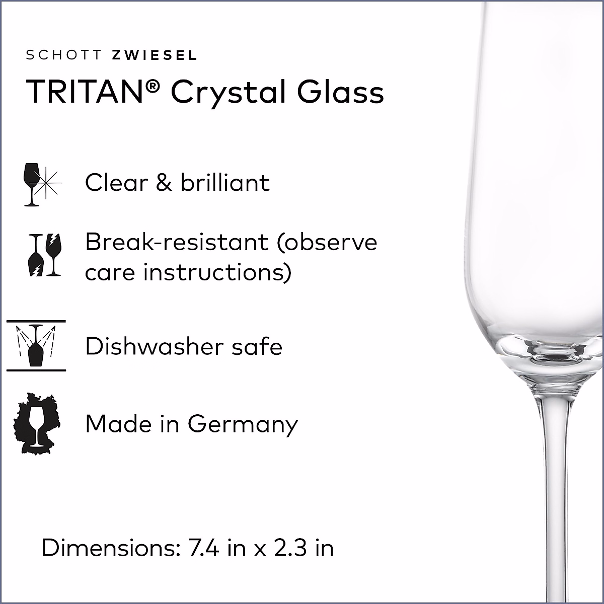 Schott Zwiesel Tritan Crystal Glass Bar Special Sherry Cocktail Spirits Glass, 4-Ounce, Set of 6