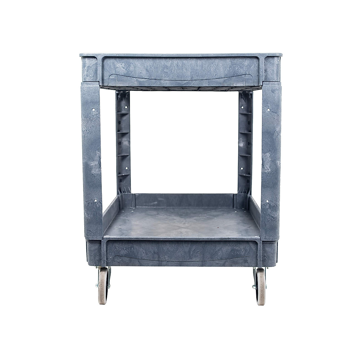 550lb Capacity Heavy Duty Plastic Utility Cart 46" L x 25-5/8" W with Handle 2 Shelves Pake Handling Tools