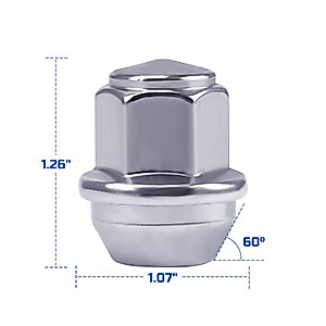 Lichamp 20pcs OEM Lug Nuts 12x1.5 Chrome Original Factory Cone Seat Style M12x1.5 Lugnuts Compatible with Ford Fusion Escape Focus Lincoln MKC MKZ Wheel Tire Accessories