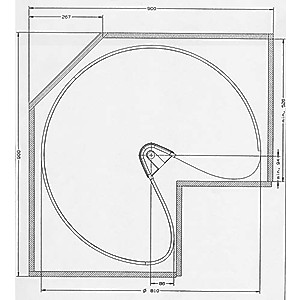 Pro-Arc Kidney Shaped 2-Shelf Lazy Susan Set with Durable Rigid Trays (28 INCH)