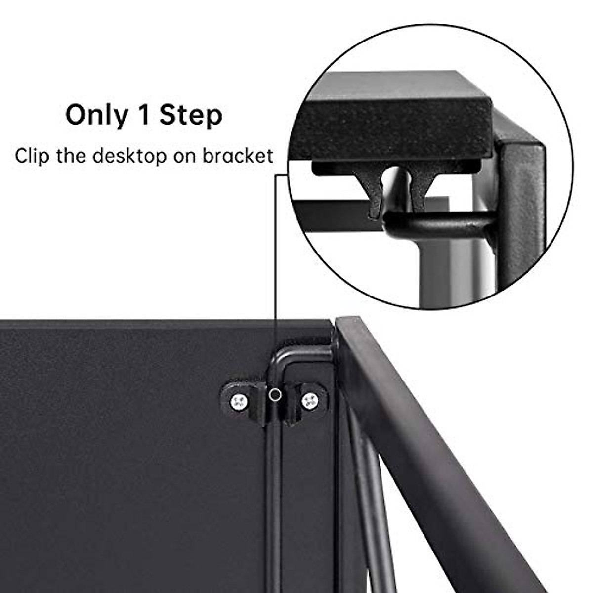 Coavas Folding Desk No Assembly Required, 40" Writing Computer Desk Space Saving Foldable Table Simple Home Office Desk,Black Wood