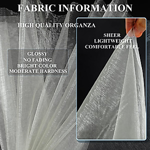 Ivory Tulle Crystal Organza Fabric Rolls 12 Inch by 50 Yards (150 feet) Sheer Fabric for DIY Tutu Bow Baby Shower Birthday Party Wedding Decorations Christmas Craft Supplies