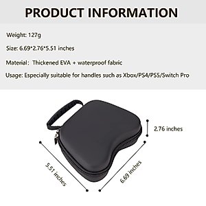 Flyekist Controller Case Compatible with Nintendo Switch Pro Controller, PS5, PS4, Xbox Controller and More Hard Protective Cover Travel Carrying Case Portable Storage Bag