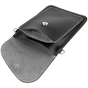 PG6 Roomy Pockets Series Small Travel Crossbody Leather Bags Cell Phone Purse Wallet, Black, One Size