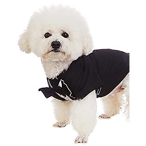 Coomour Dog Shirt Suit Pet Bowtie Costume for Small Medium Dogs Cats Wedding Party Formal Gentleman Clothes (L)