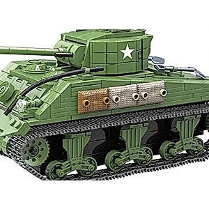General Jim's World War 2 M4 Sherman Model Military Army Tank Toy Brick Building Set - Building Blocks Tank Kit