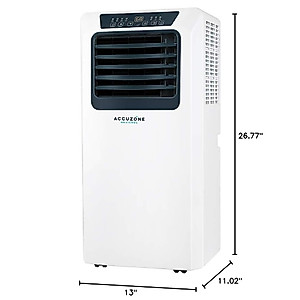 ACCUZONE Maxicool 11,000 BTU (SACC 6,000 BTU) Portable Air Conditioner 3-in-1 AC Portable, Dehumidifier, Fan for Rooms up to 350Sq ft.