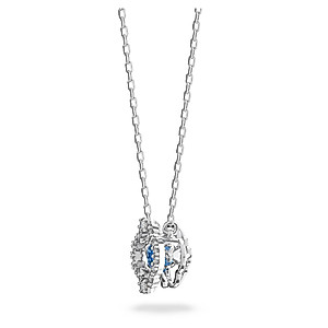 SWAROVSKI Sparkling Dance Necklace, Blue, Rhodium Finish