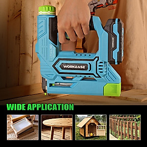 18 GA Brad Nailer Battery Powered, 2 in 1 Cordless Nail Gun with 20V 2.0Ah Battery, Fast Charger, 1500 Nails & 980 Staples, Electric Staple Gun for Furniture Woodworking