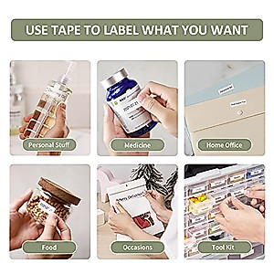 Makeid Label Maker Machine with Tape - Portable & Rechargeable Label Makers with Built-in Cutter.63" Waterproof Tape - Wireless Label Printer Compatible with Android & iOS Devices - Green
