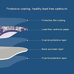 Porcelain Plate and Bowl Set, Ceramics Dinnerware Set with 55 Pieces,Bowl/Dish/Soup Pot/Spoon|Dinner Sets,Blues Garden Pattern Porcelain Combination Set