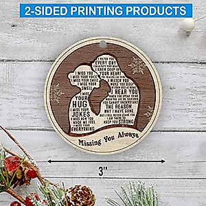 HYTURTLE My Love in Heaven Circle Ornaments, I Miss You Missing Always Circle Ceramic Ornament, Gifts for Loss of Husband, Memorial Husband in Heaven Ornament Gift for Widow On Christmas, 3' Inch