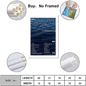 Singer Poster Sos Album Poster Music Singer Canvas Wall Art Print Artwork Home Decoration Gift For Friends Wovvsu Santa Rona (A,16x24inch-No Framed)