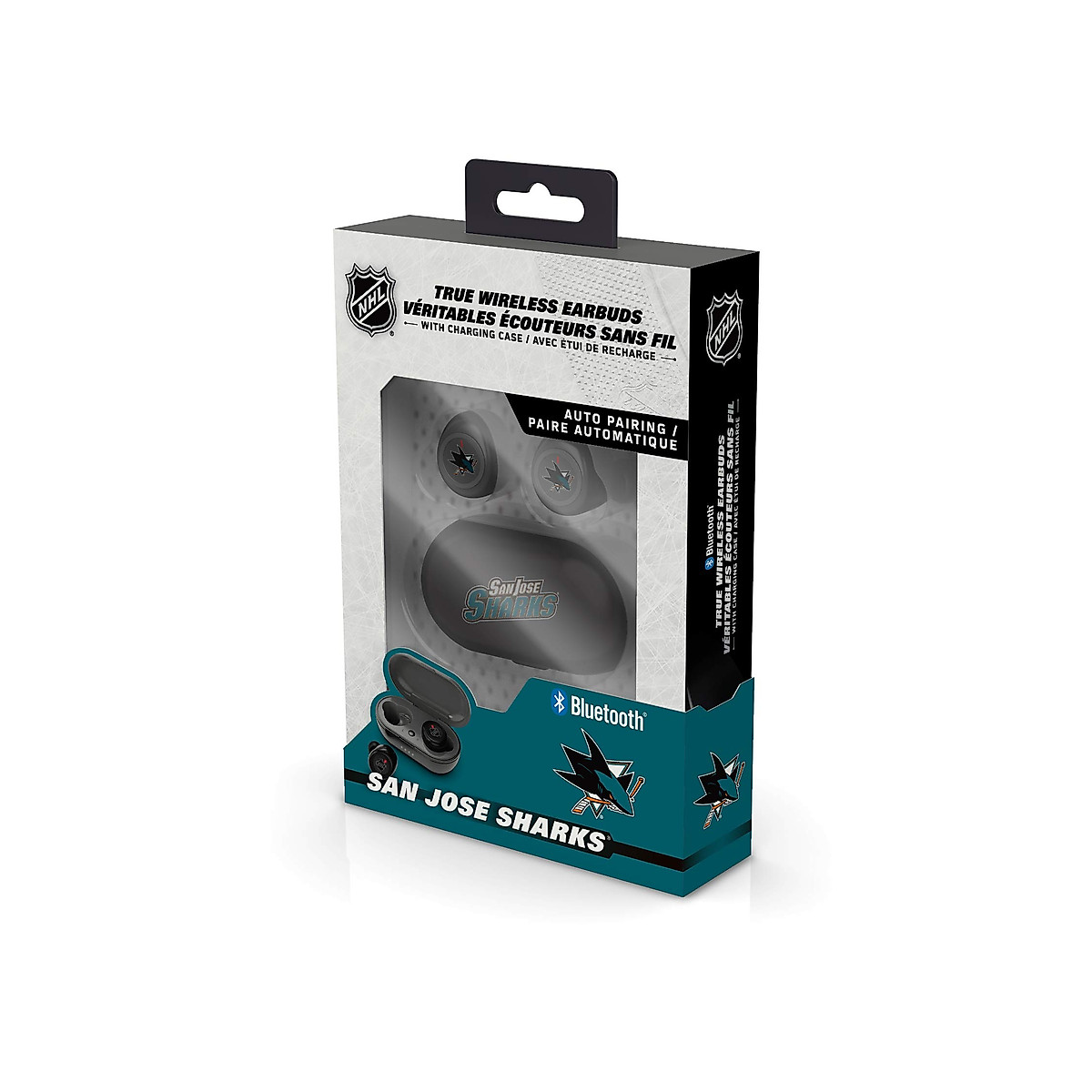 NHL San Jose Sharks True Wireless Earbuds, Team Color