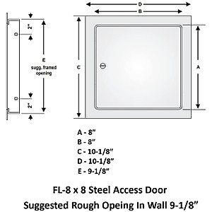 Premier Access Doors 8 x 8 Flush Mount Steel Access Door for Drywall, Powder Coated White