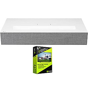 LG HU85LA HDR XPR 4K UHD Ultra-Short Throw Laser DLP Home Theater Projector White (Renewed) Bundle with 4 YR CPS Enhanced Protection Pack