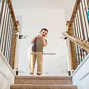 Qdos Crystal Designer Baby Safety Gate - Meets Tougher European Standards - Modern Design and Unparalleled Safety - Beauty & Safety Together at Last - Simple Installation | Hardware Mount