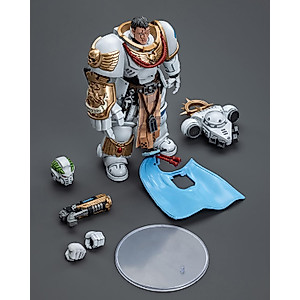 Pipigirl JoyToy 40K Space Marine Genuine License 1/18 Action Figure, Space Marines White Consuls Captain Messinius, 4.88 inch Action Figures Kits (Captain Messinius)