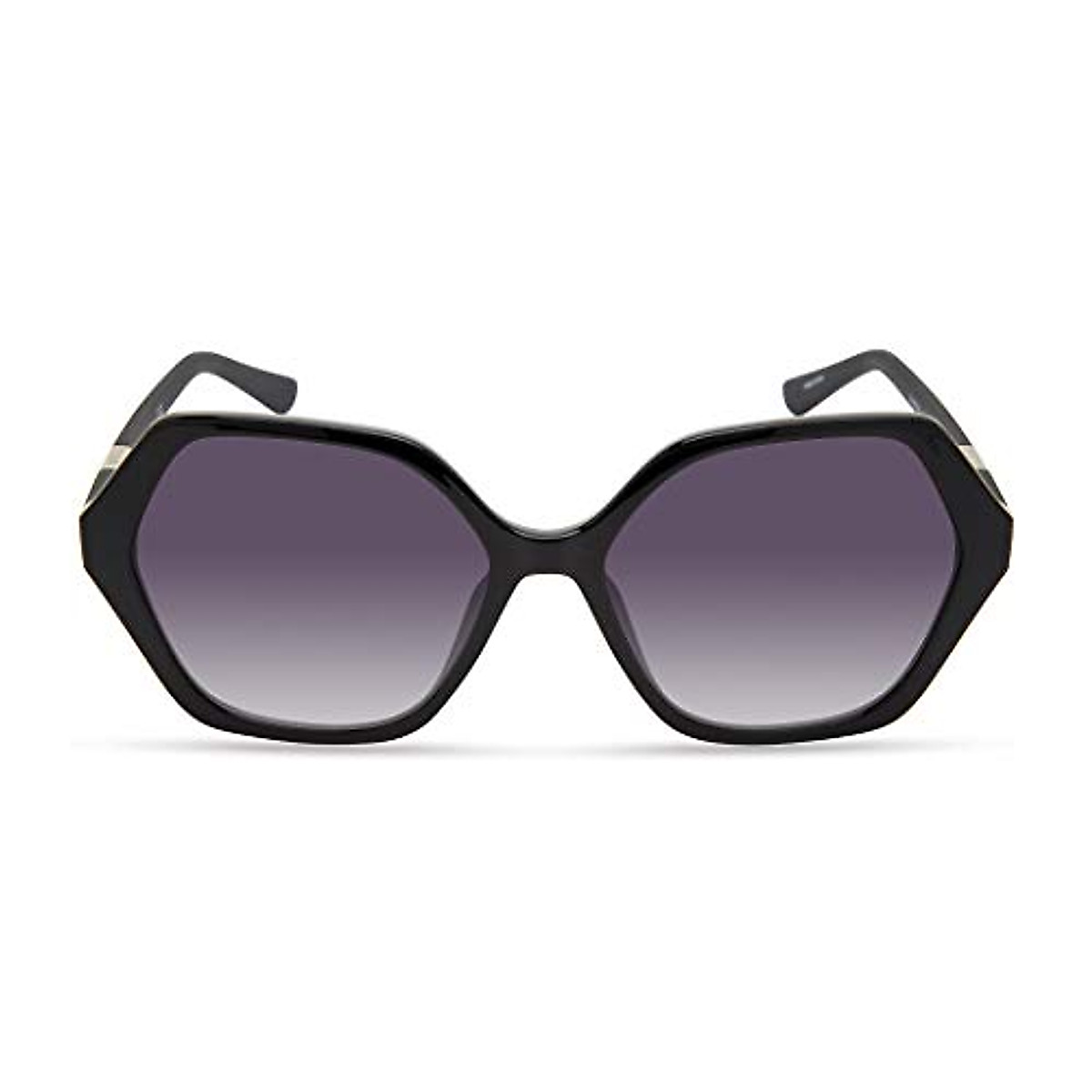 GUESS Women's Trendy Geometric Square Sunglasses, Shiny Black, 57mm