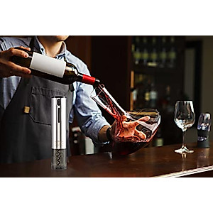 Electric Wine Bottle Opener by M&R Blvd. - Deluxe Rechargeable Stainless Steel Electric Corkscrew, USB Charging Cable - Premium Bar Accessory & Wine Gift