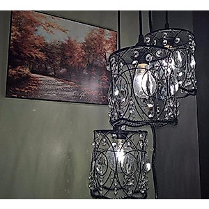 Aiskaer 15 Pieces Clear Teardrop Crystal Chandelier (Gold Pinning,Angel Tears Series)