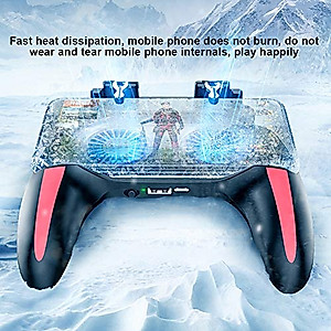 Mobile Phone Gamepad, Place in Table Dual Cooling Fans, Comfortable Touch for Smartphone Playing Games(5000mah)